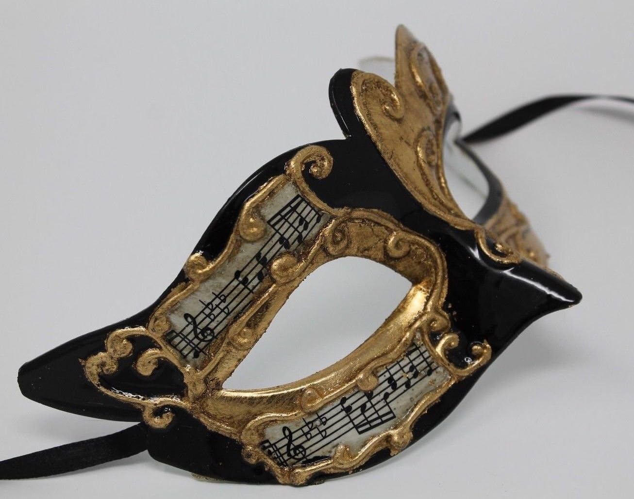 VENETIAN MASQUERADE CARNIVAL PARTY EYE BALL MASK BLACK & GOLD WITH ...