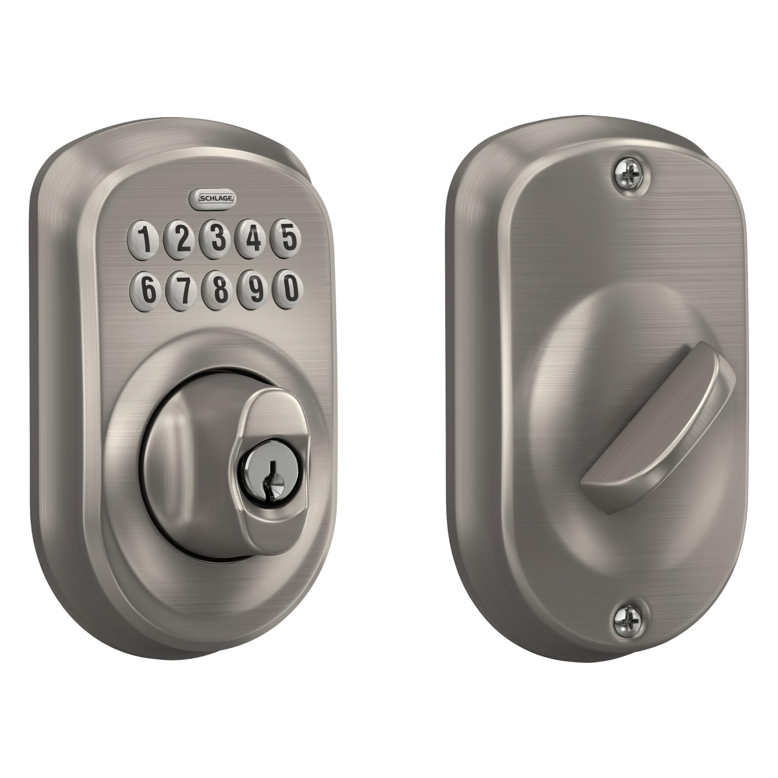 Schlage BE365 PLY 619 Plymouth Keypad Deadbolt, Electronic Keyless ...