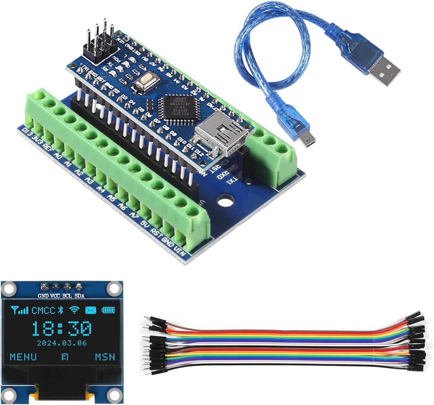 Amazon.com: ALMOCN Mini Nano V3.0 ATmega328P Module Microcontroller ...
