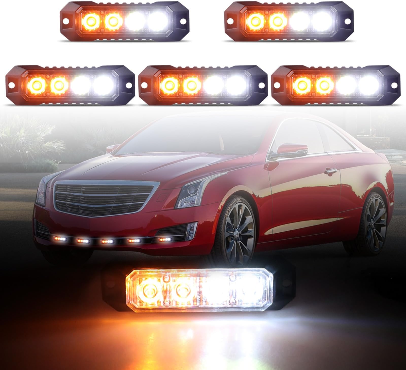 Amazon.com: Raryloy 4-LED Surface Mount Strobe Lights for Trucks Car ...