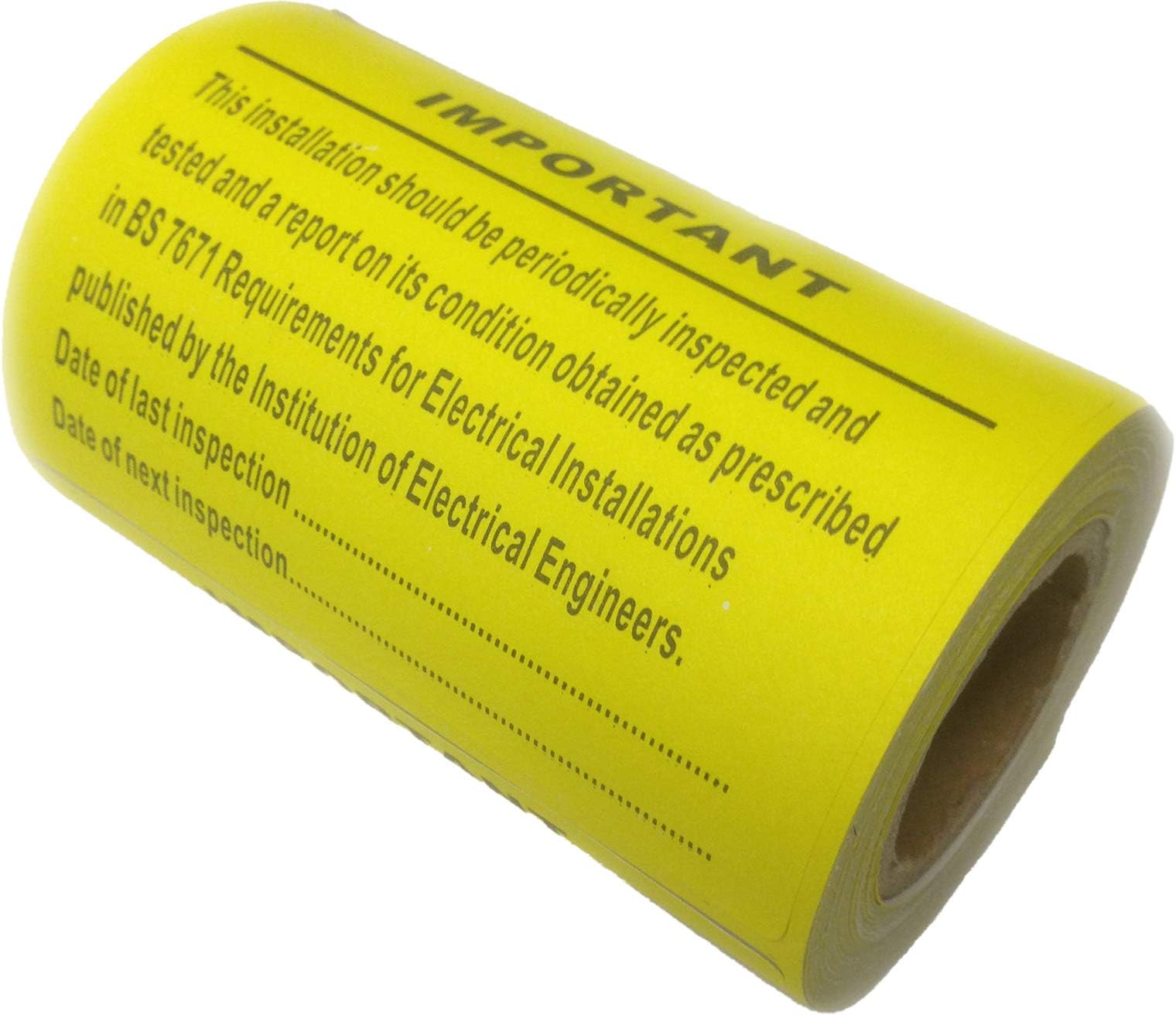 100x Periodic Inspection & Test Electrical Safety Label Roll 75x50mm ...