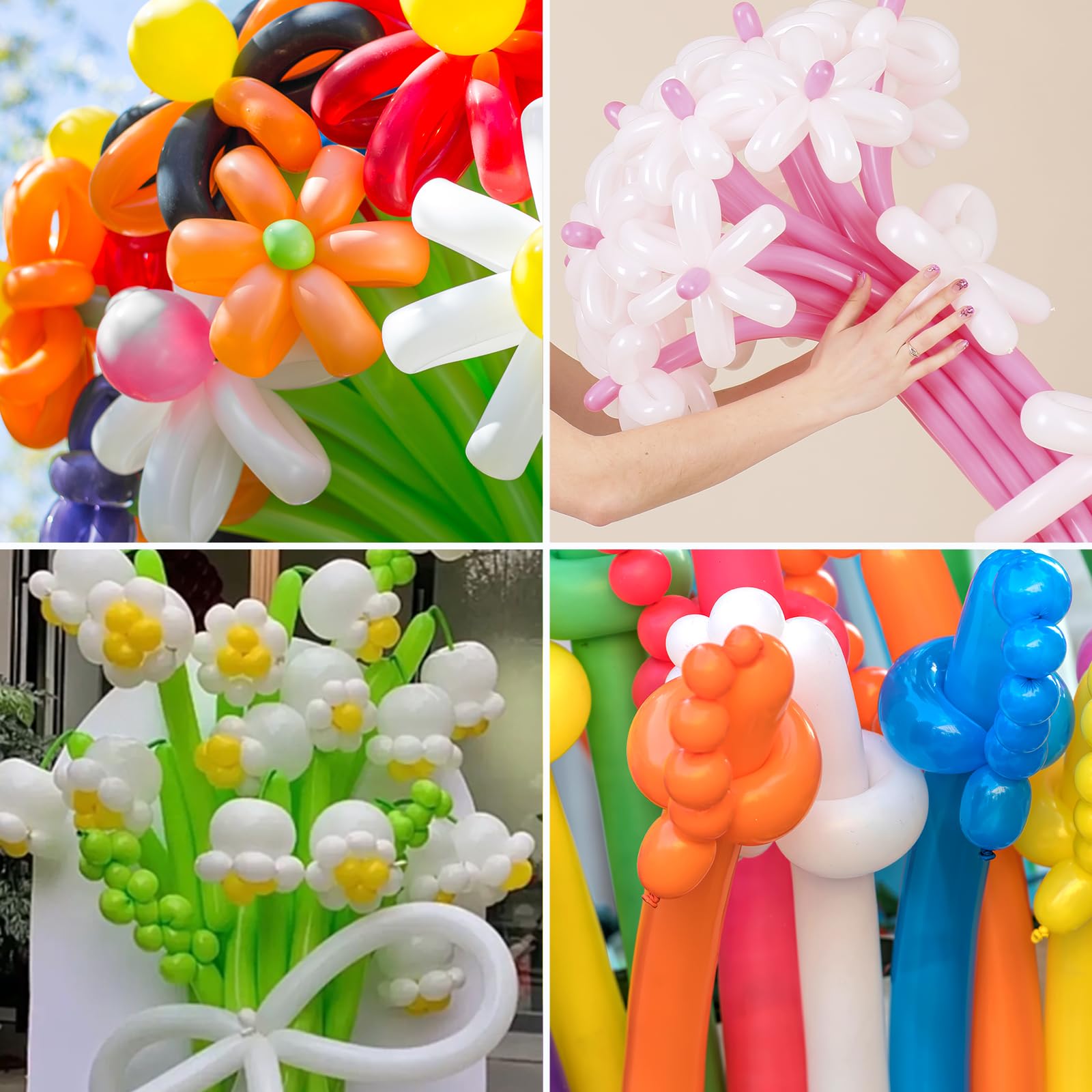Snapklik.com : RUBFAC 200pcs 260 Balloons, White Long Balloons For ...