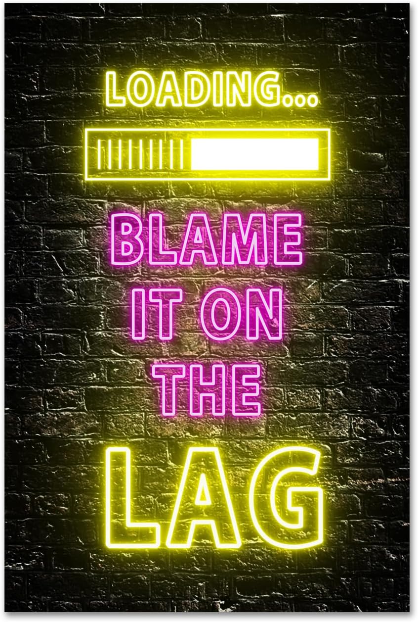 Amazon.com: Retro Neon Lights Canvas Wall Art Loaing Blame It On The ...