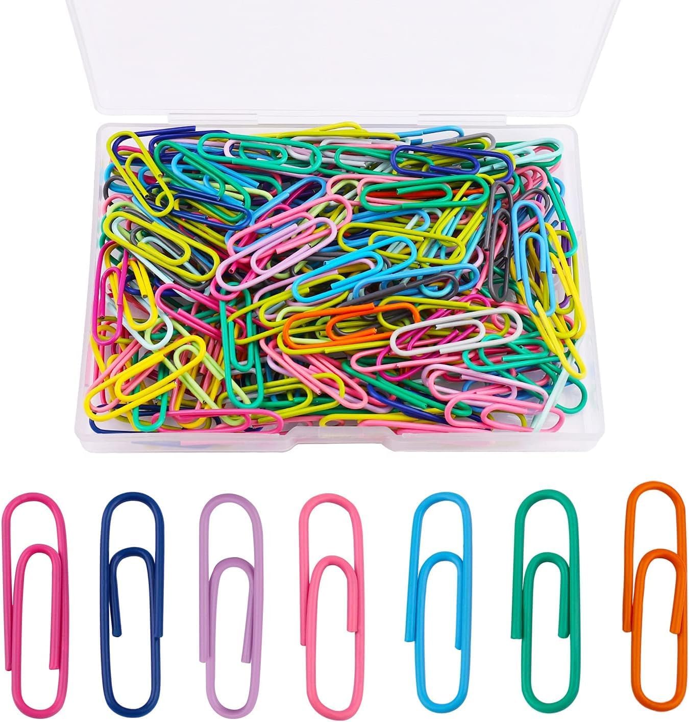 200 PCS Paper Clips, Colored Pastel Paperclips with Assorted Colors for ...
