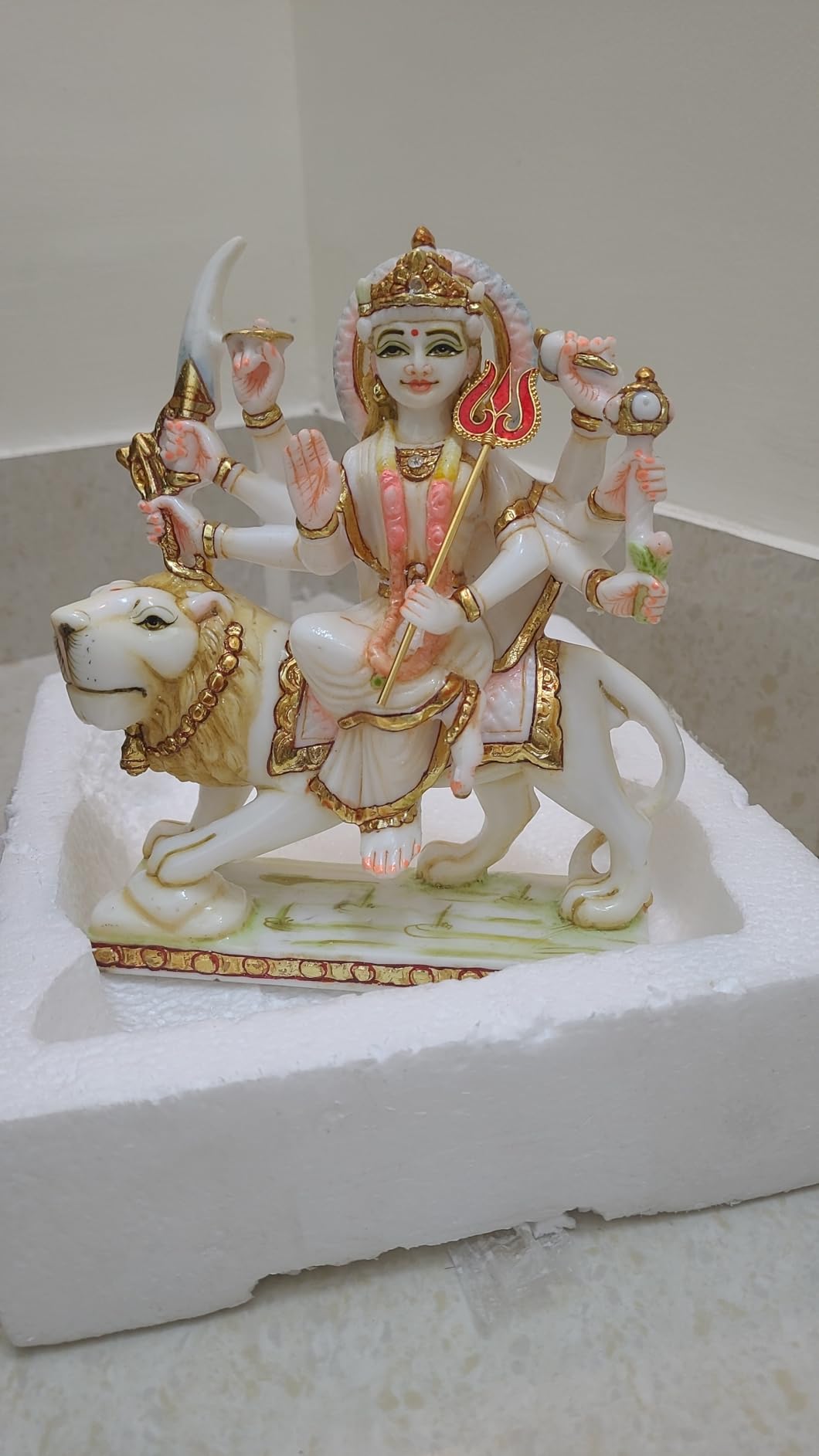 Buy Shyam Antique Creation 7" Durga Maa Sitting On Lion Idol Hindu ...