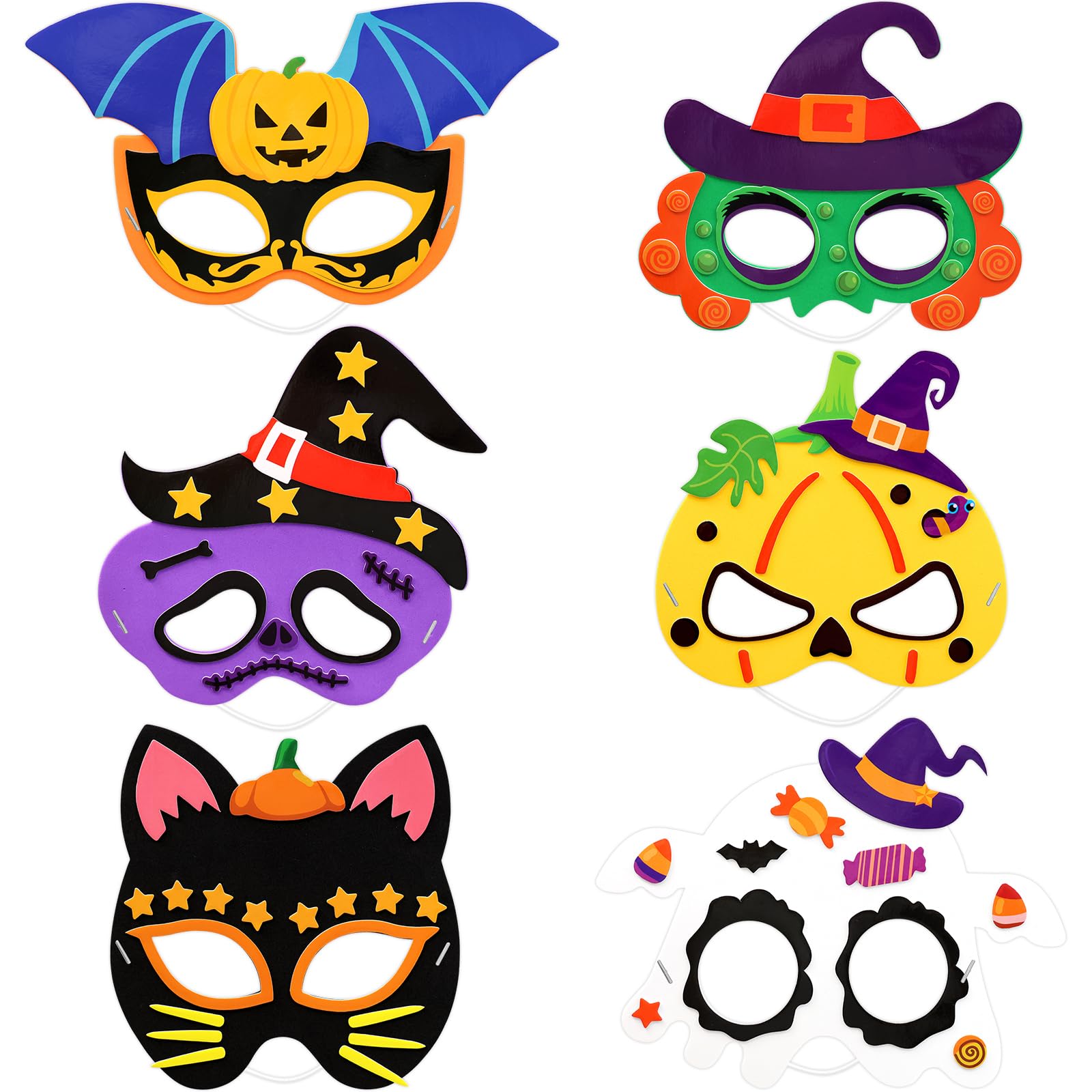 Amazon.com: Fancy Land Halloween Mask Craft Kits for Kids DIY Monster ...