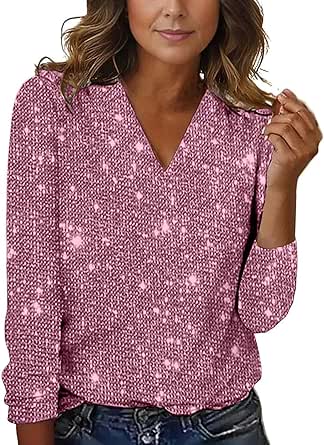 Going Out Tops for Women,Sequin Tops for Women Long Sleeve Sparkly ...