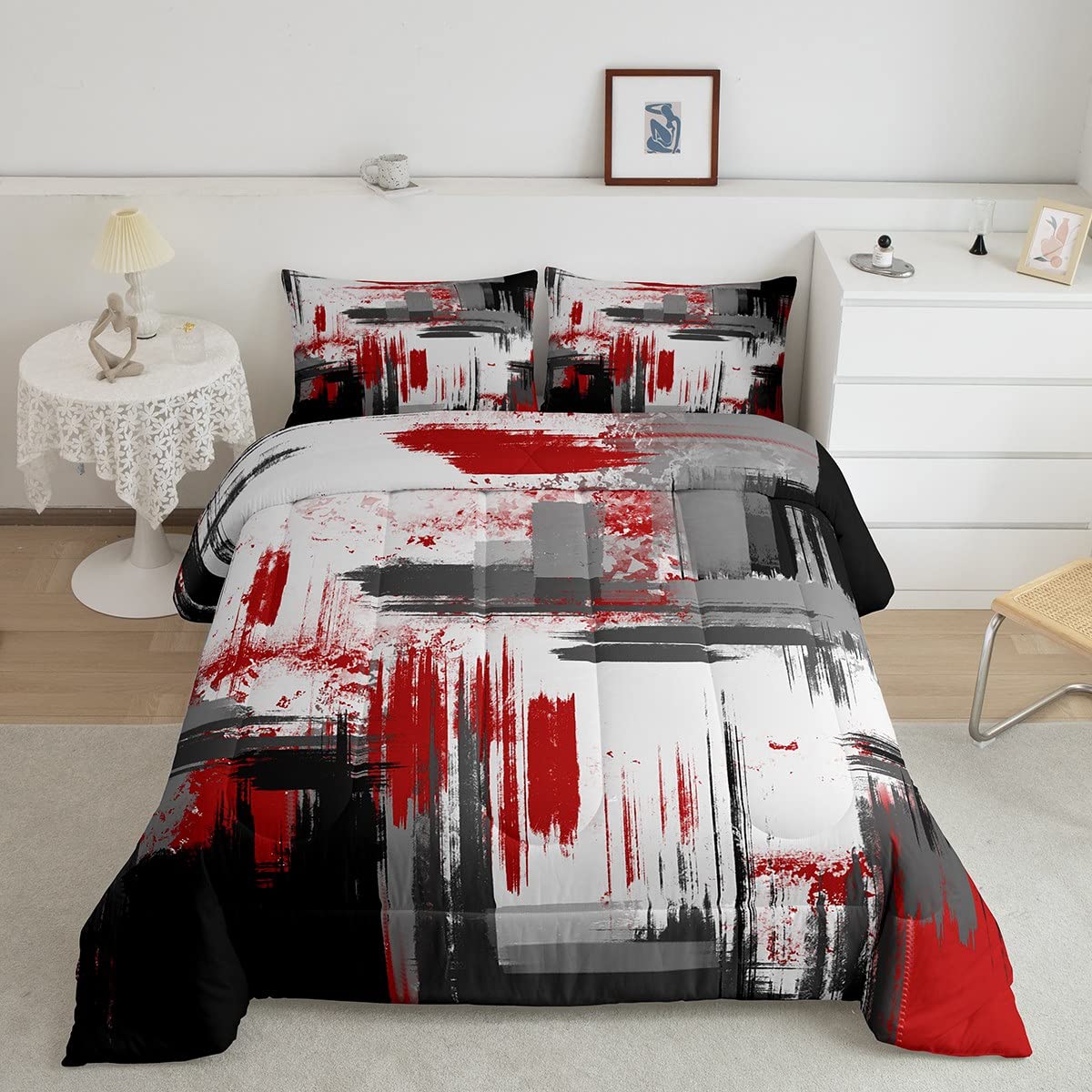 Amazon.com: Feelyou Abstract Comforter Modern Abstract Art Comforter ...