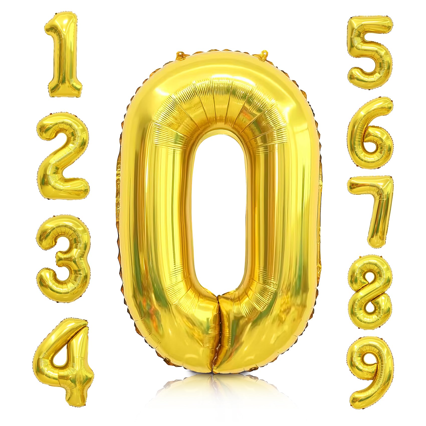Amazon.com: Gold Number 0 Balloons 40 Inch Birthday 0 Balloon Gold 40 ...