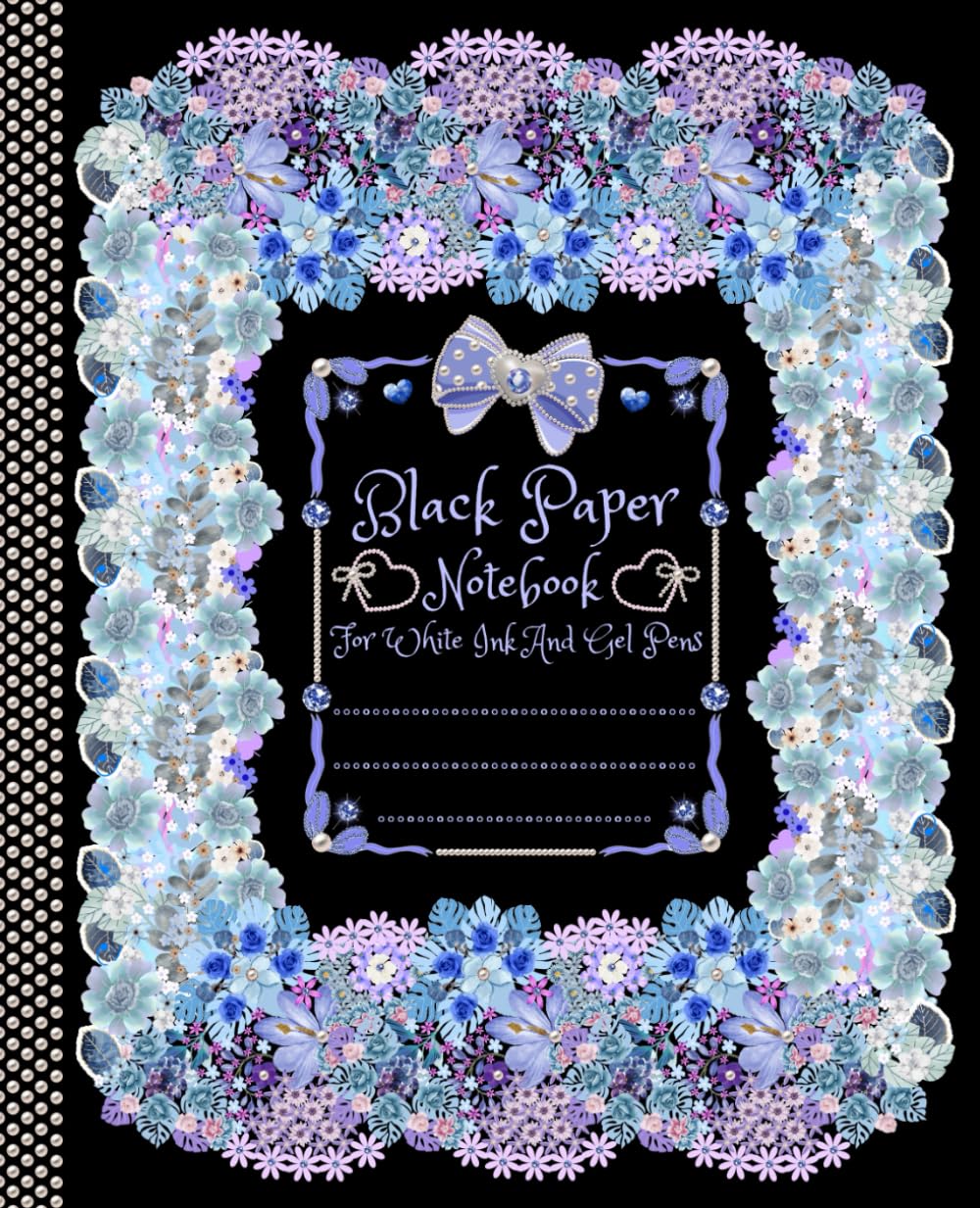 Black Paper Notebook For White Ink and Gel Pens: College Ruled Coquette ...