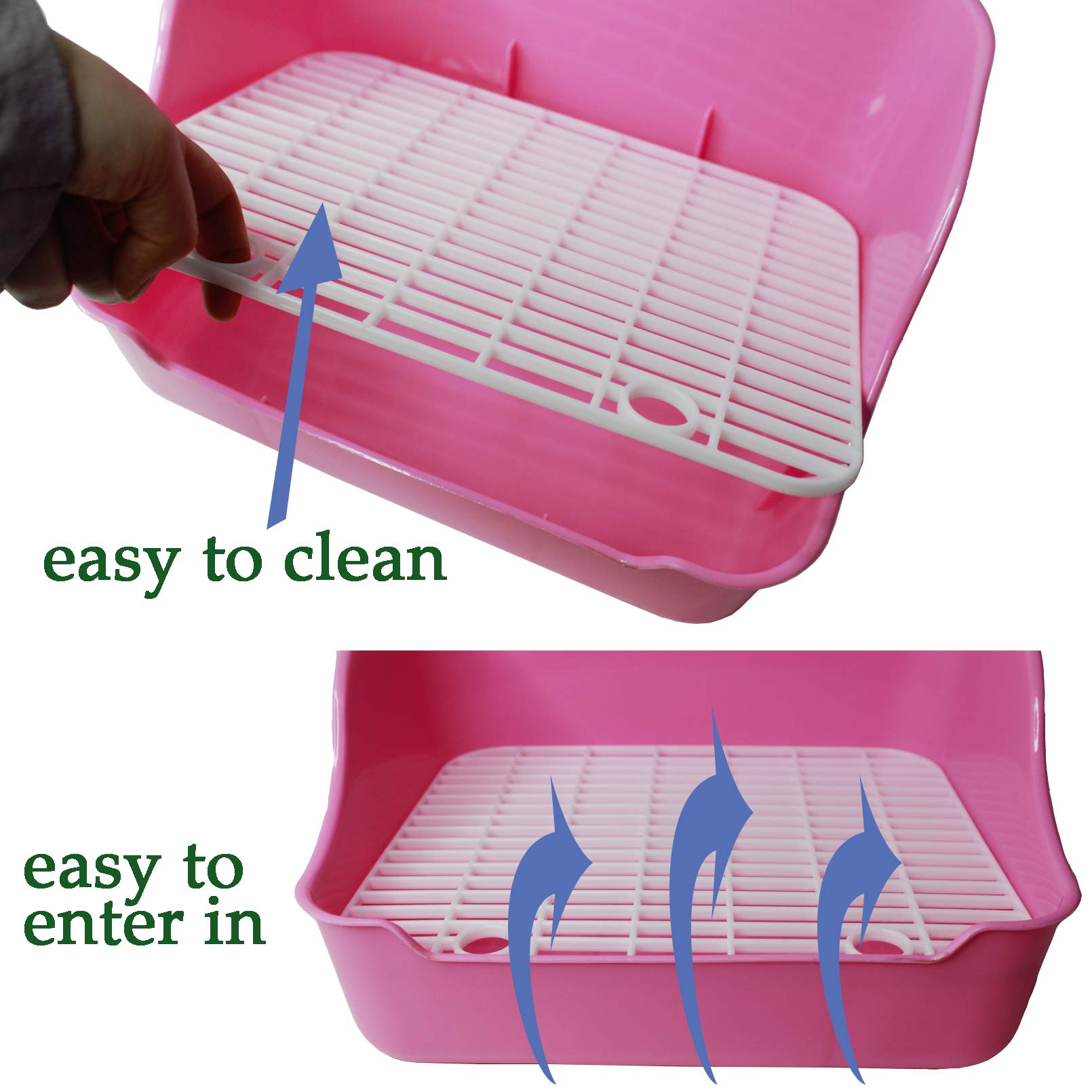 Snapklik.com : Hamiledyi Rabbit Litter Box, Plastic Rectangular Cage ...