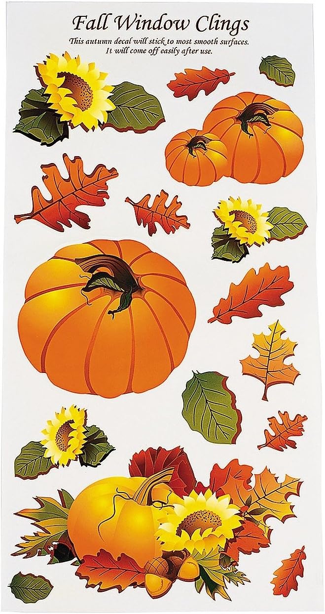 Amazon.com: Fall Leaves Window Clings - Fall & Party Decorations (16 ...