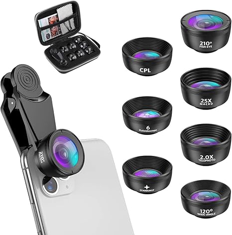 Amazon.com: Criacr Phone Camera Lens, 210 °Fisheye 120 °Wide Angle 25X ...