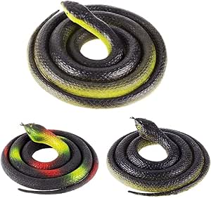 Amazon.com: 3 Pcs Realistic Rubber Snake Fake Mamba Snake Garden Props ...