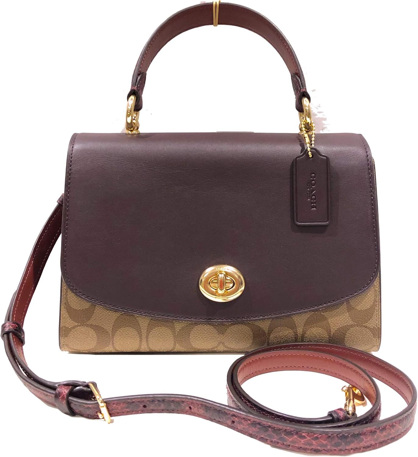 Amazon.com: Coach Tilly Top Handle Satchel Crossbody Handbag (IM/Khaki ...