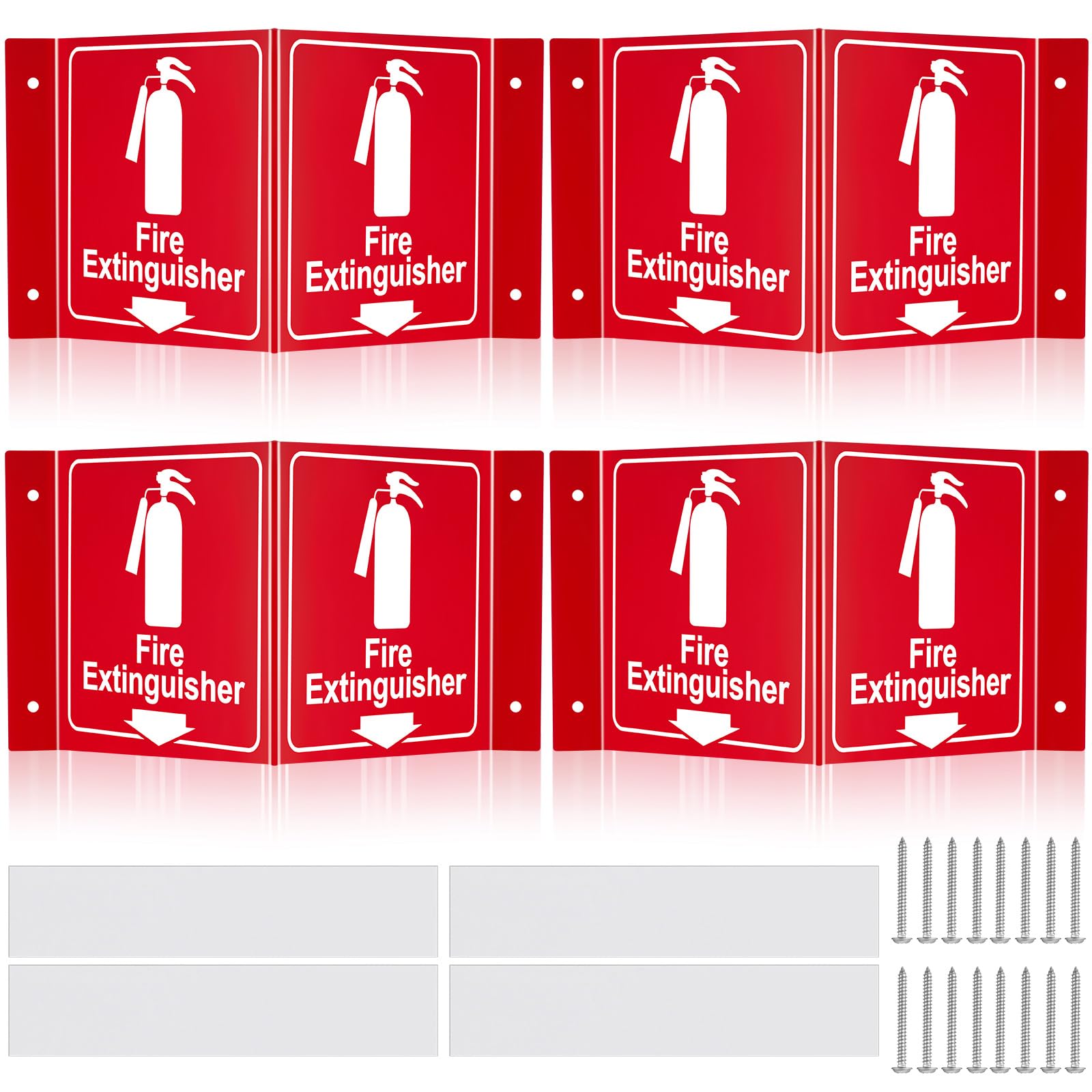 Snapklik.com : Soaoo 4 Sets 3D Fire Extinguisher Projecting Sign 6.3" X ...