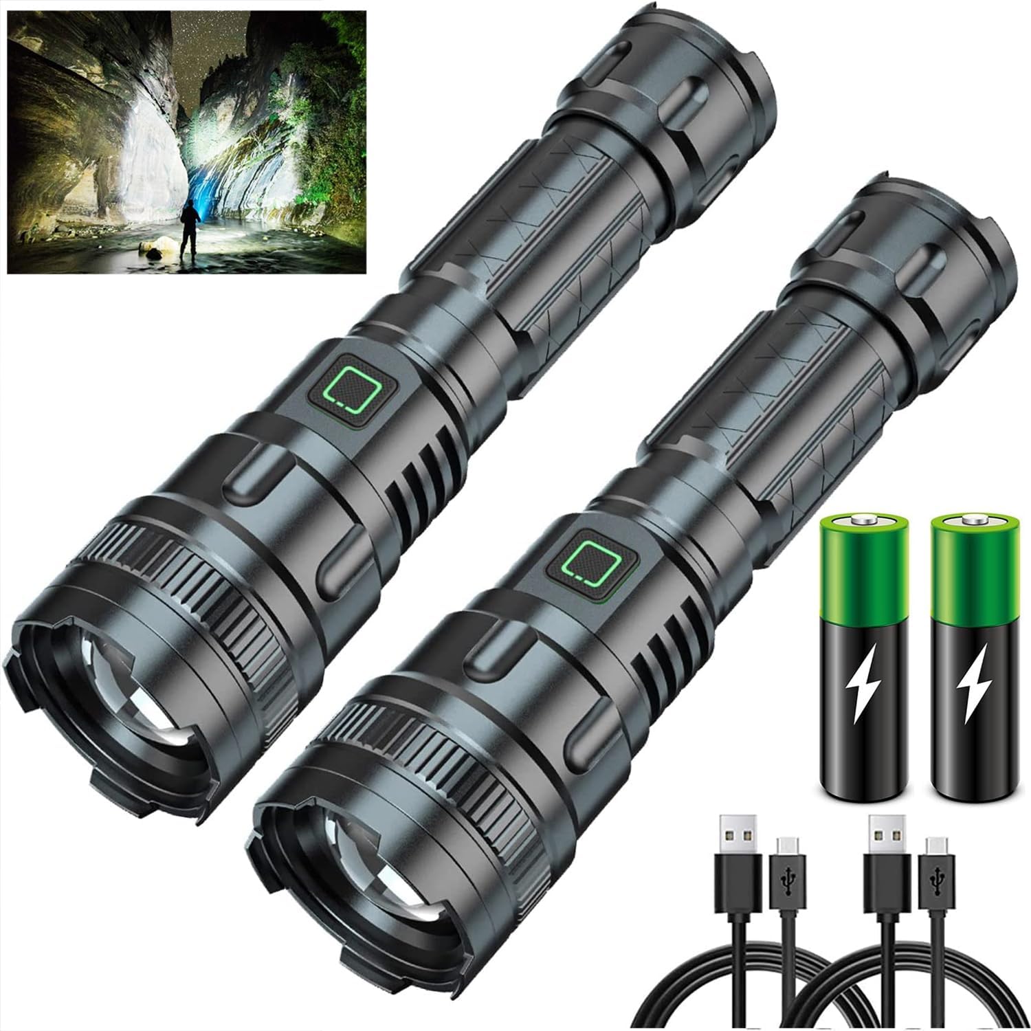 wowlite Rechargeable Torches Led Super Bright, Zoomable USB Torch ...