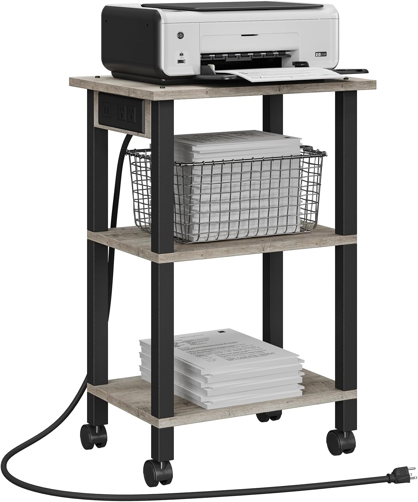 Amazon.com: TUTOTAK 2 Tier Printer Stand, Rolling Printer Cart with ...
