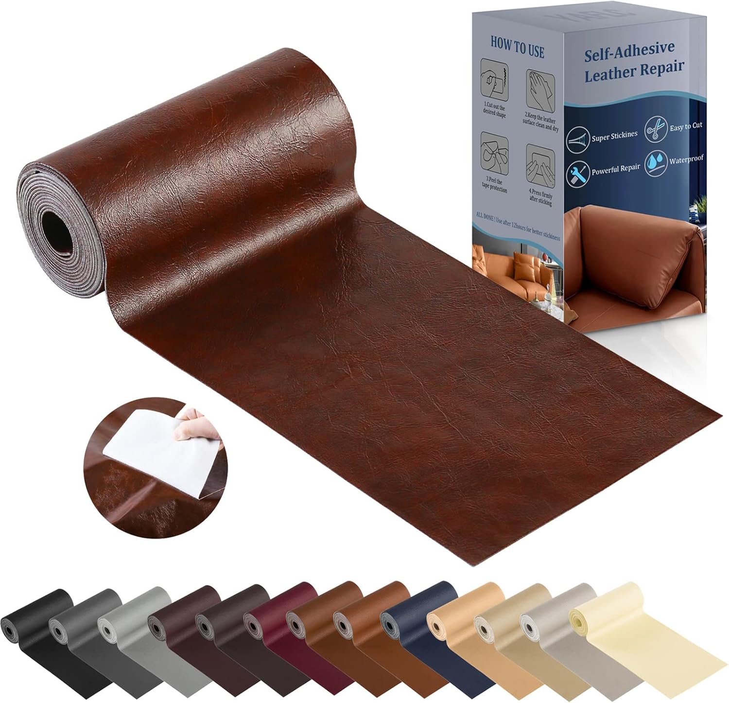 Amazon.com: YAFLC Leather Repair Patch for Furniture, 4" x 63" Self ...