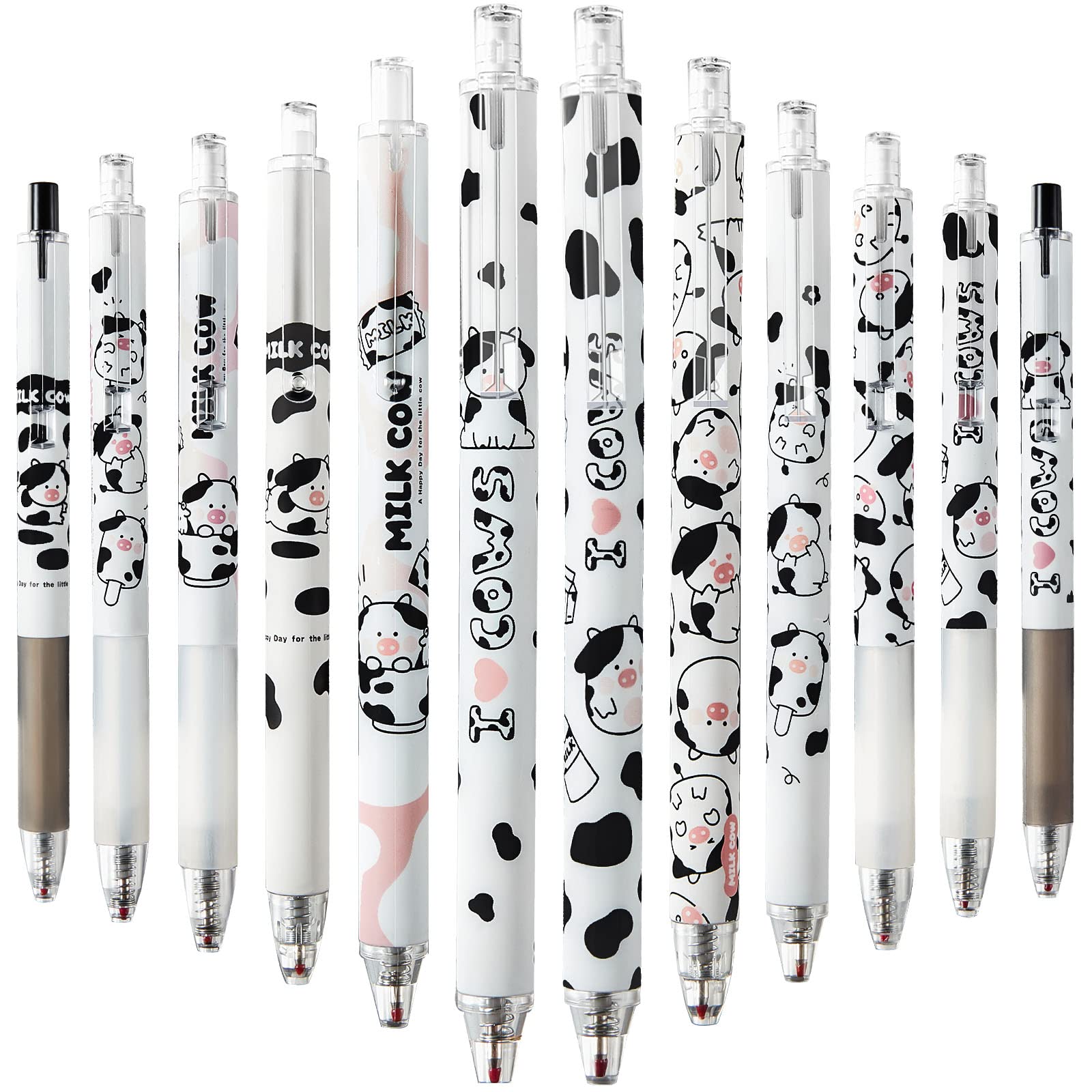 12 Pcs Cute Cow Pen Cartoon Gel Ink Pens Grip | Desertcart EGYPT