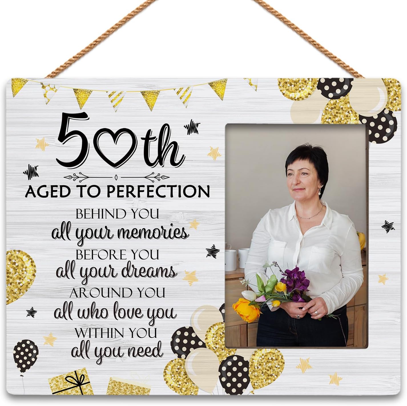 Amazon.com: HIWX 50th Birthday Picture Frame, 50th Birthday Gift, 50th ...