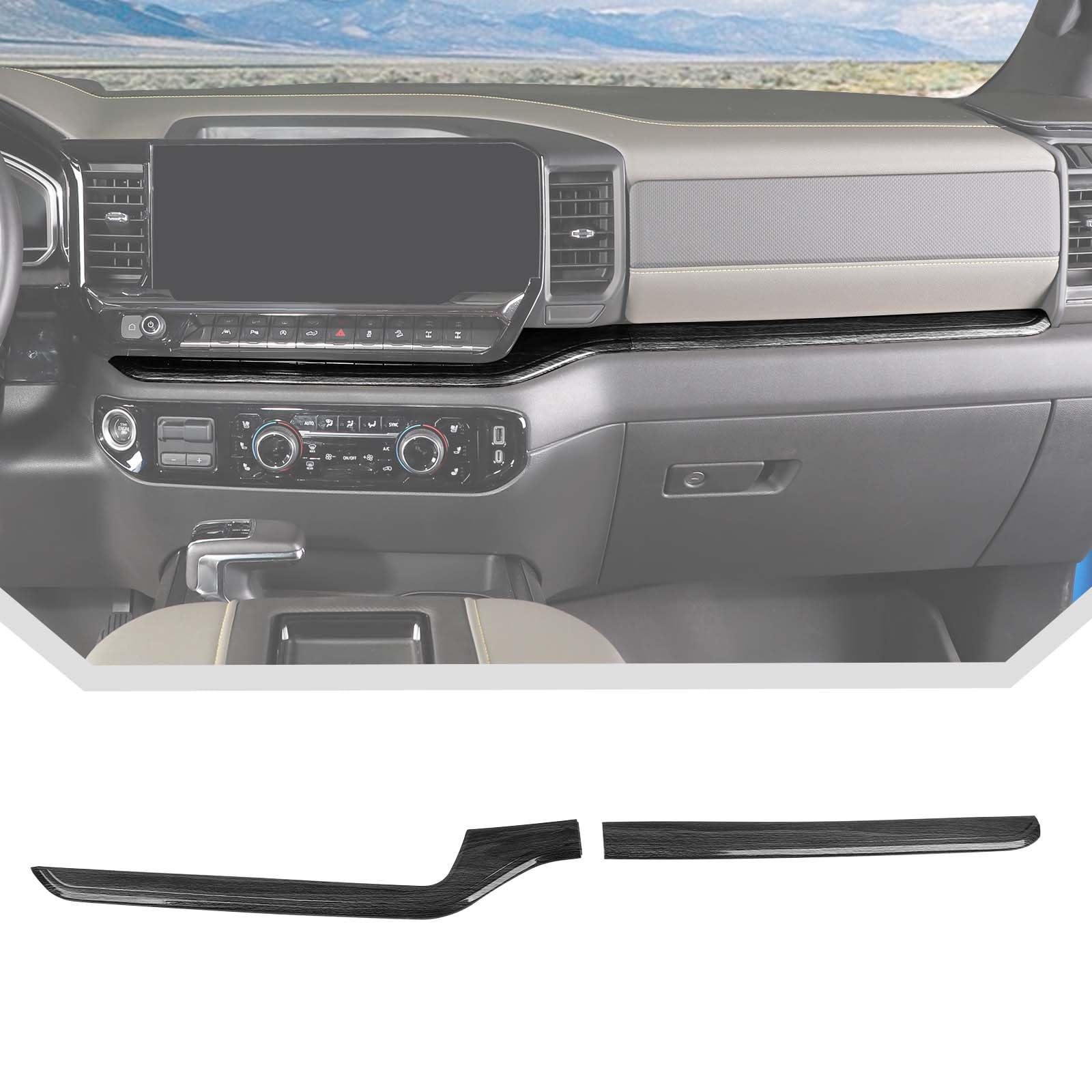 Amazon.com: JeCar for Silverado Black Wood Grain Interior Center ...