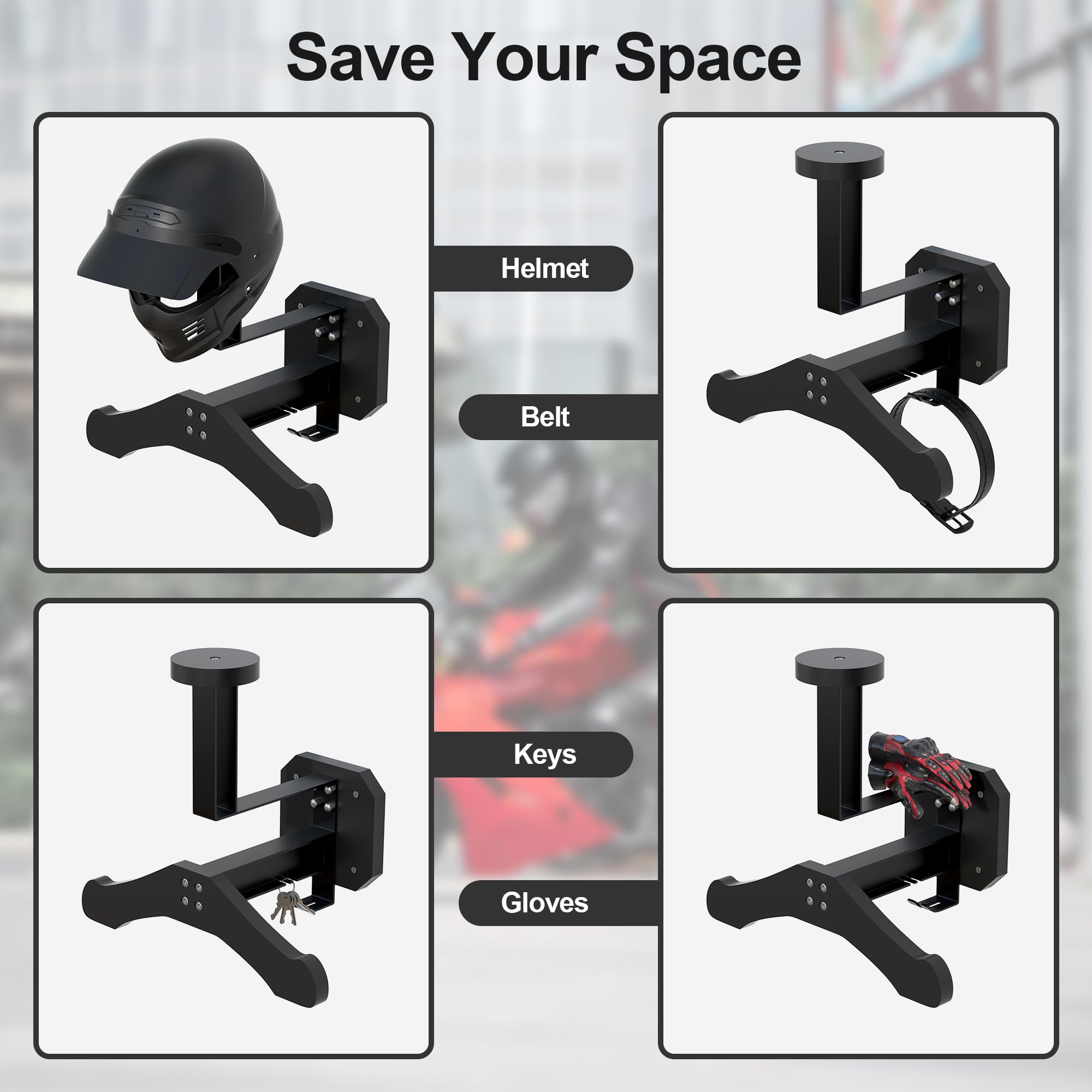 Snapklik.com : Motorcycle Helmet Holder Wall Mount, Heavy-Duty Tactical ...