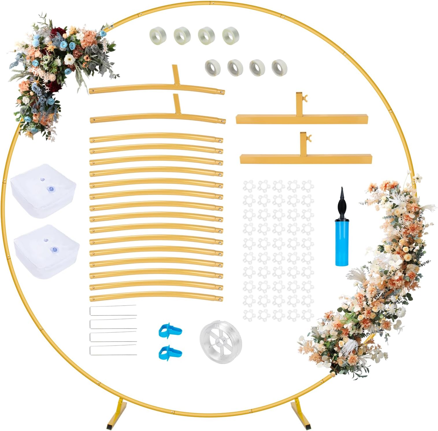 Amazon.com : Wokceer Round Backdrop Stand 7.2FT Circle Balloon Arch ...