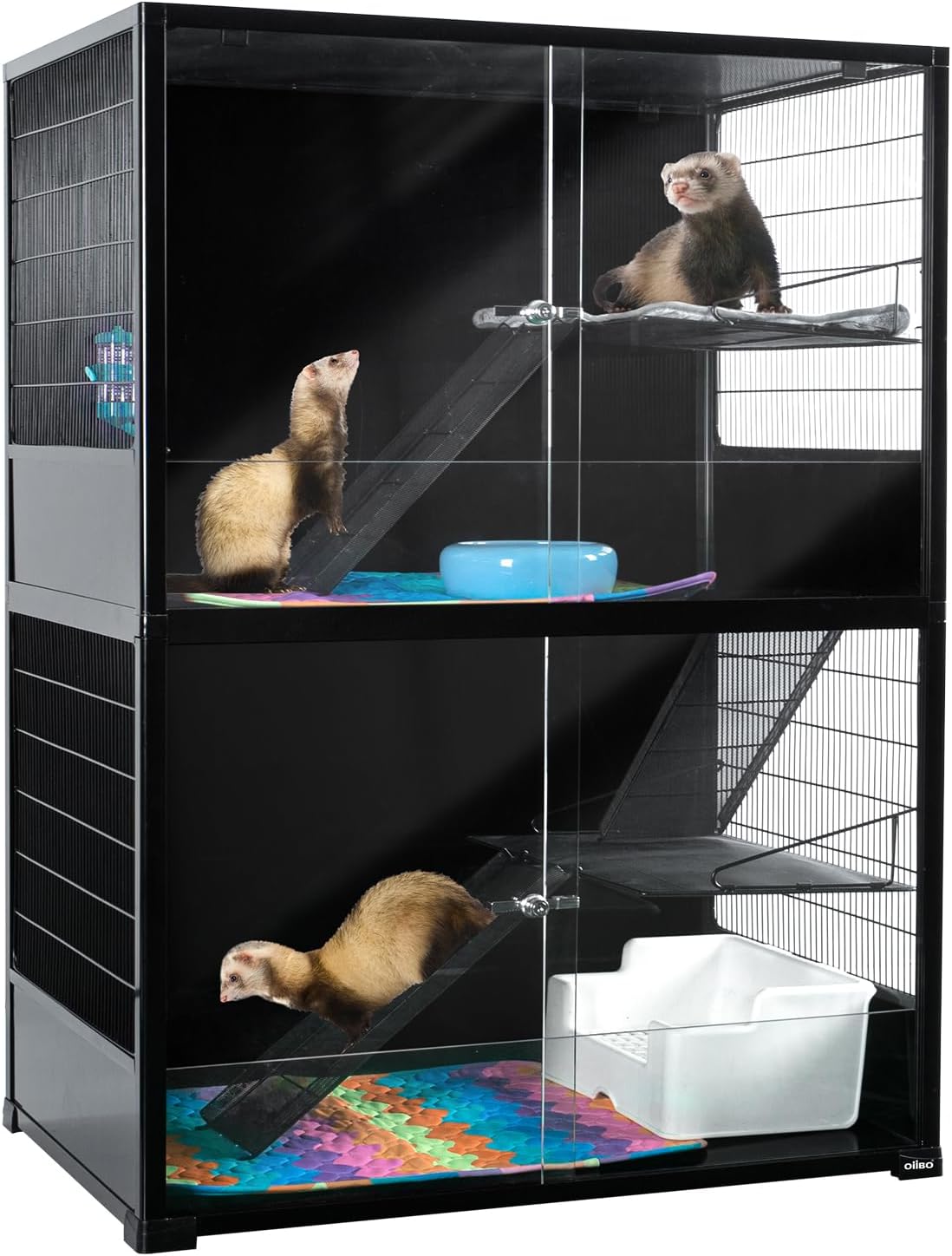 Amazon.com : OIIBO Deluxe Glass Ferret Cage, 32" L x 22" W x 48" H ...