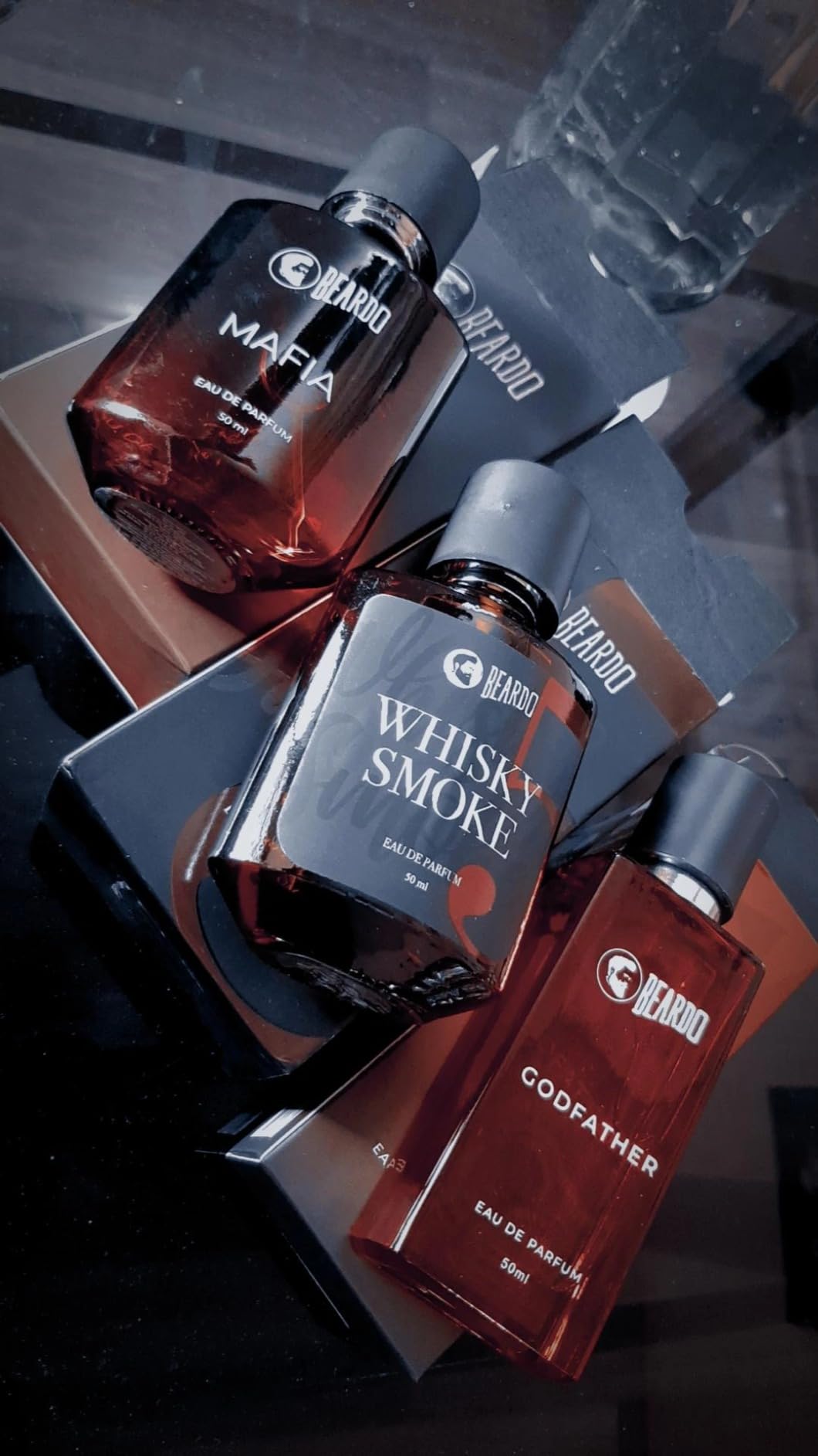 Beardo Whiskey Smoke, Godfather & Mafia Perfume For Men EDP 50ml x 3