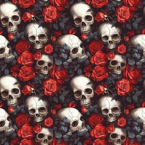 GeRRiT 17.7"x118.1" Red Rose Wallpaper Peel and Stick Floral Skull ...