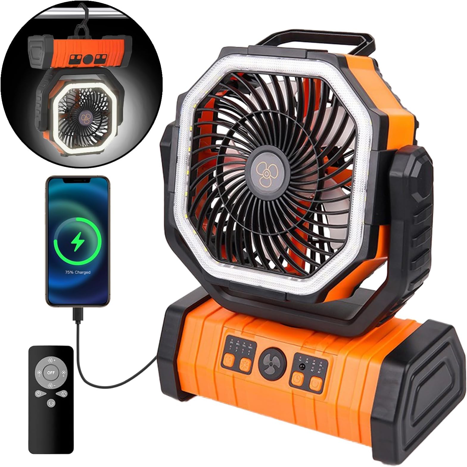 Amazon.com: TDLOL 20000mAh Camping Fan Battery Operated Fan,Portable ...
