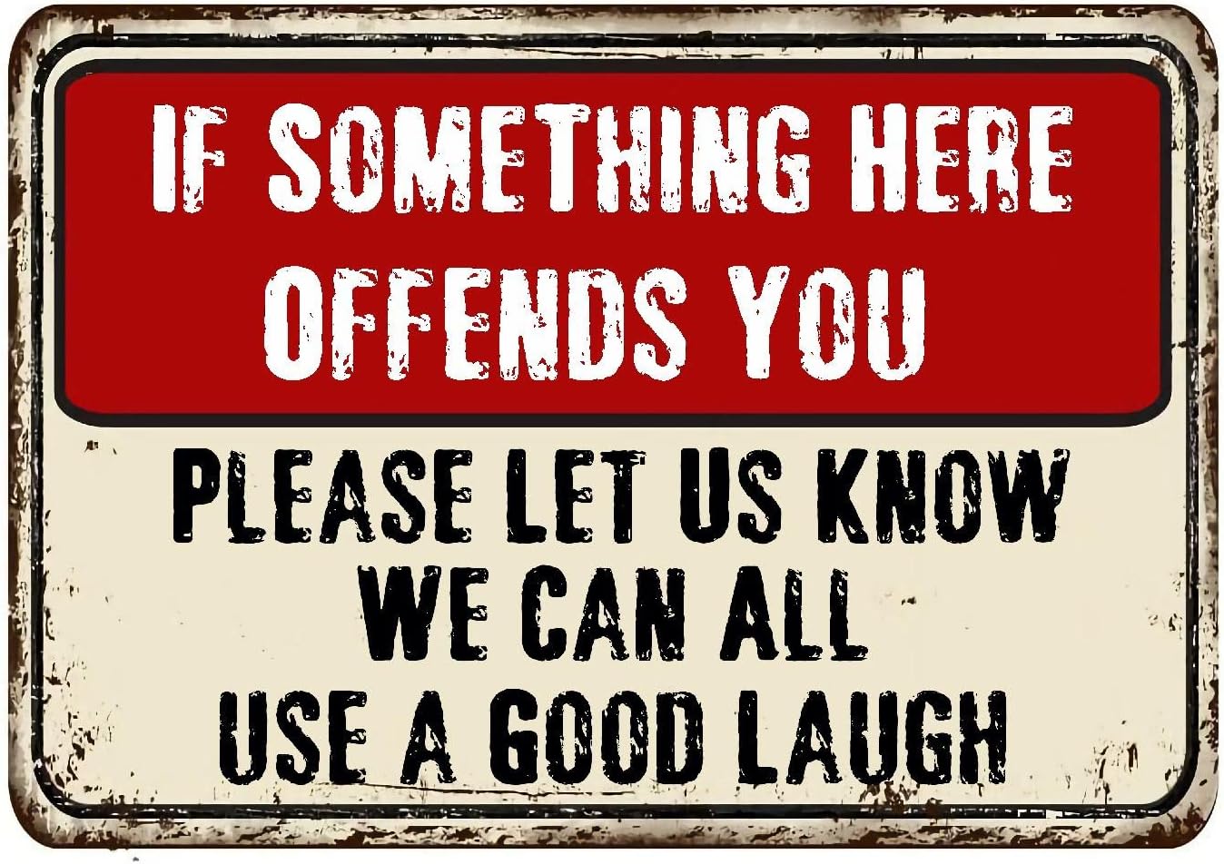 Amazon.com: Resbai If Something Here Offends You Sign Man Cave Bar ...