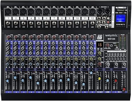 Weymic MX-120 Professional mix (12 canaux), DSP effector pour l'enregistrement de dj stage ...