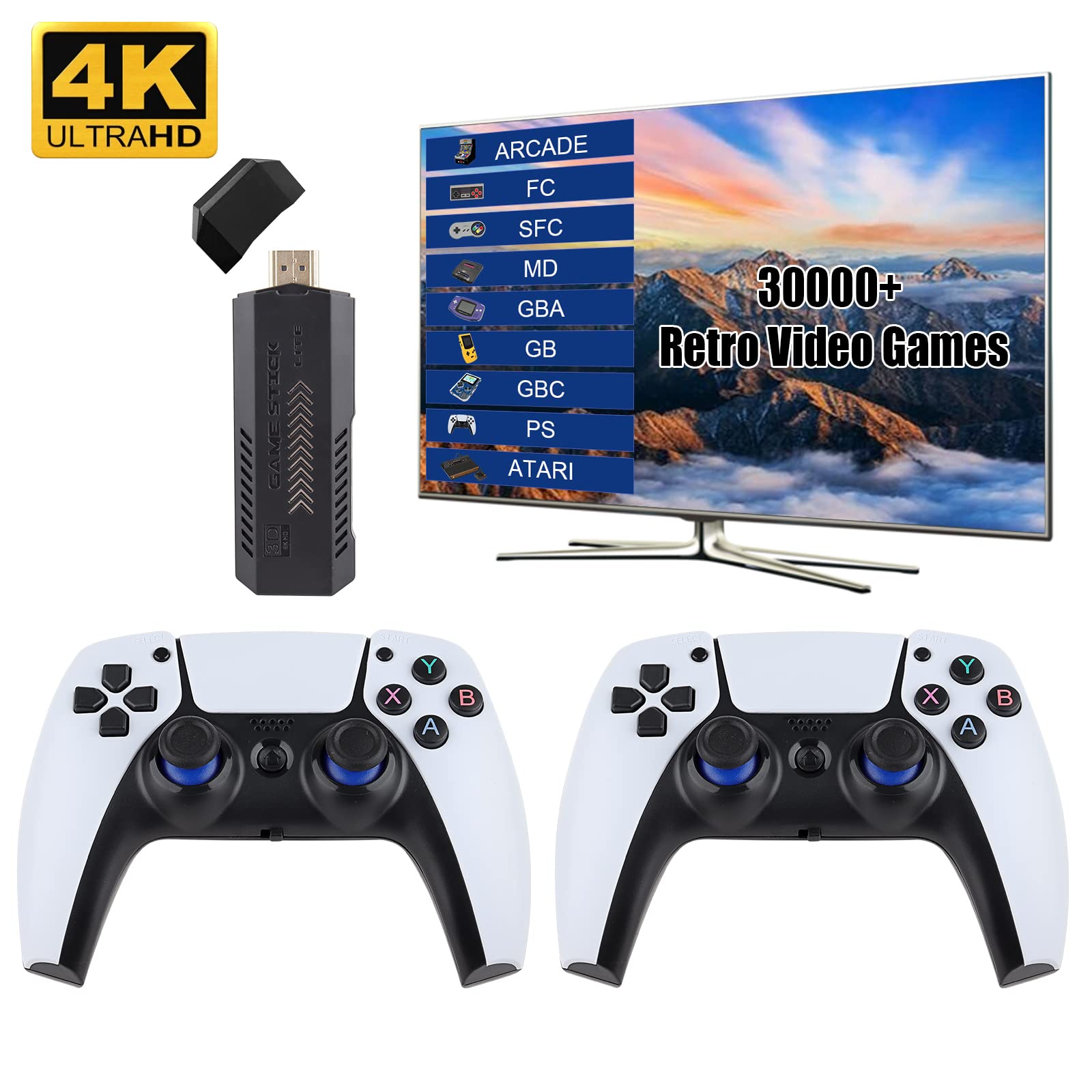 Retro Game Stick Game Console - 20+ Emulators, 64G Built-in 30000 ...