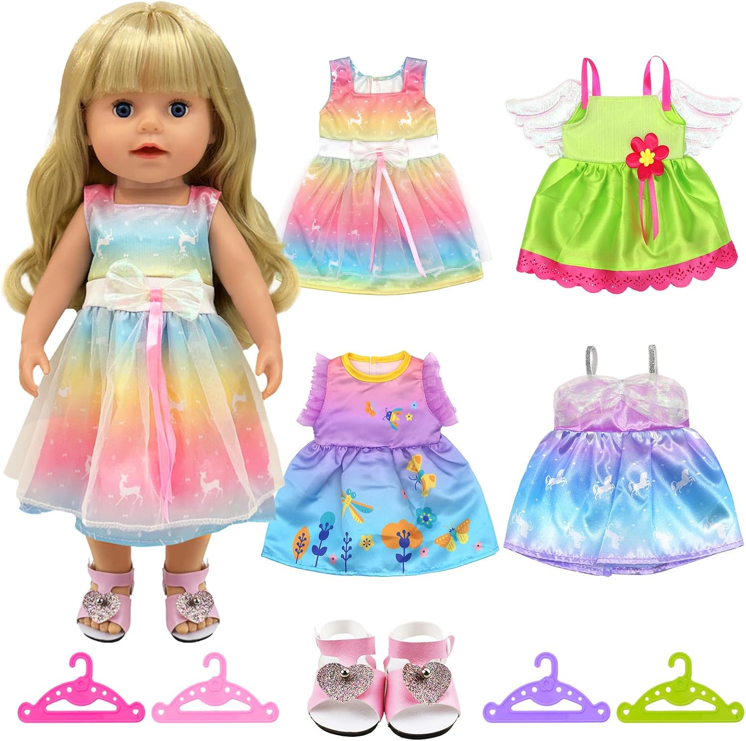 Amazon.com: 10 PCS Baby Doll Clothes and Accessories for 12 14 15 18 ...
