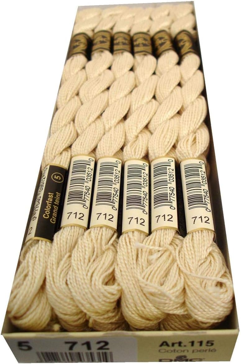 Amazon.com: DMC Thread Pearl Cotton Skeins Size 5 27.3 Yards Cream 115 ...