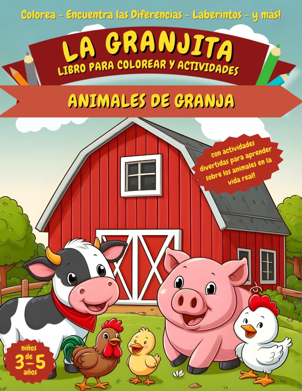 La Granjita: Animales de granja: Un libro educativo para colorear y ...