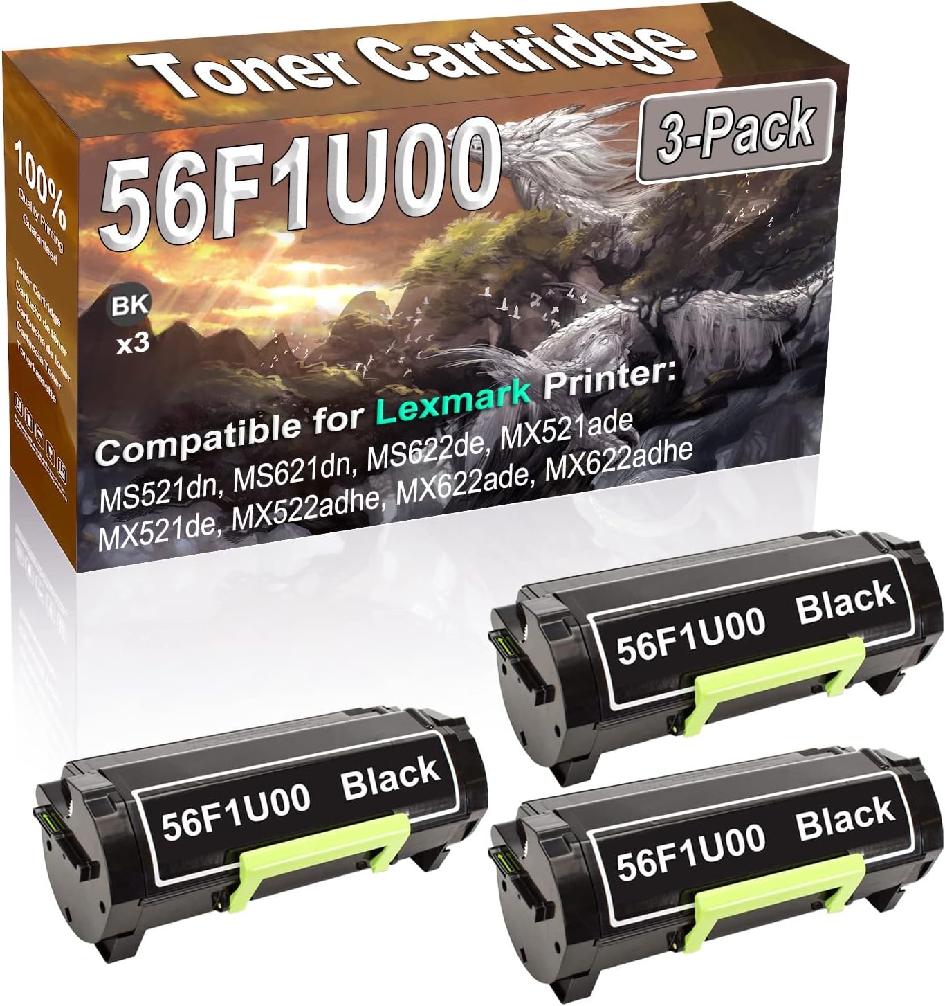 Amazon.com: SINIYA 3-Pack (Black) Compatible MS521dn MS621dn MS622de ...