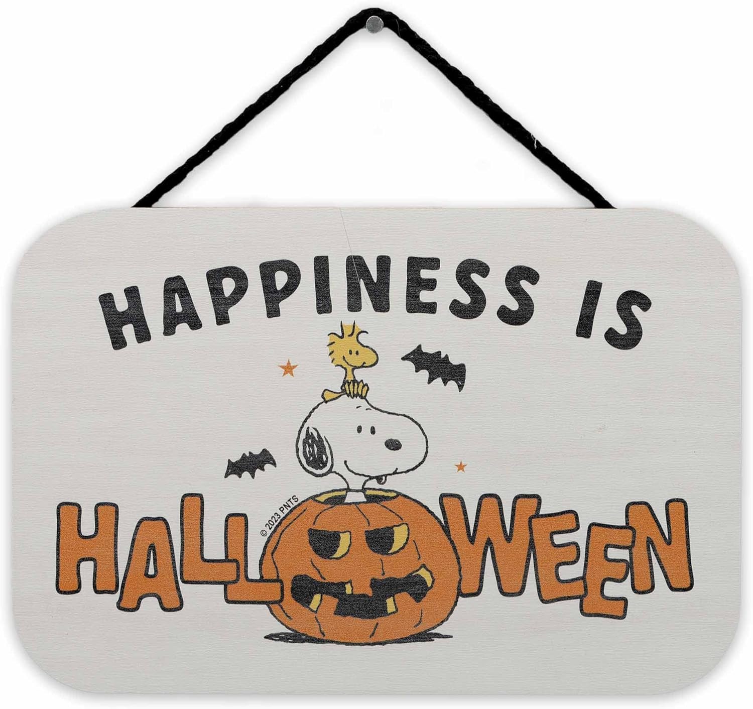 Peanuts Snoopy Happiness Is Halloween Hanging Wood Wall Decor - Fun ...