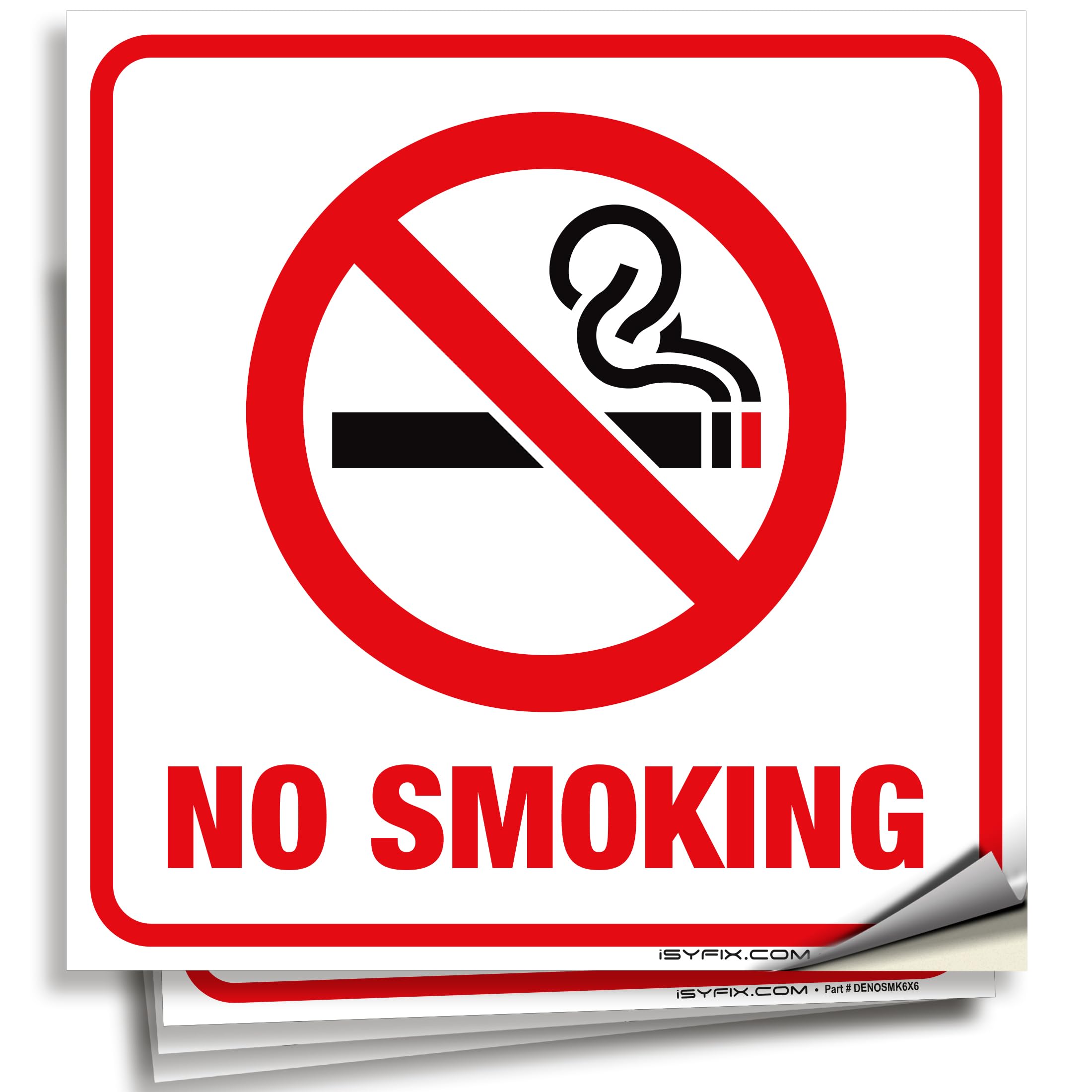 Snapklik.com : iSYFIX No Smoking Sticker Sign For Business 4 Pack 6x6 ...