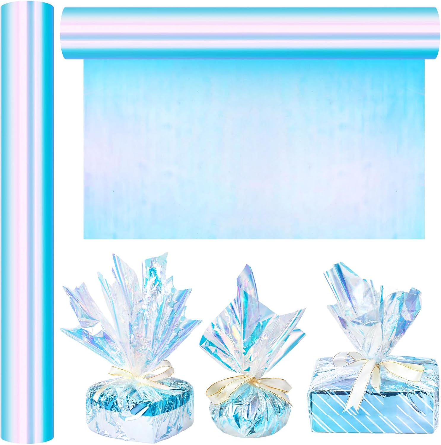 Amazon.com: Seajan 32 in x 200 ft Iridescent Cellophane Wrap Roll ...