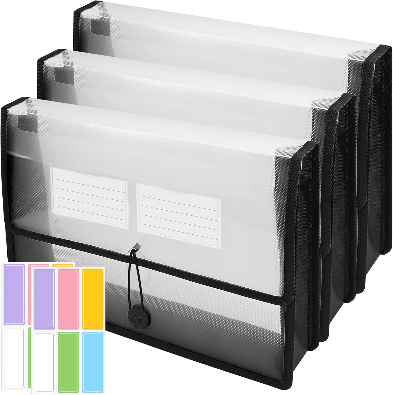 3 Pack A4 Plastic Folders Clear Paperwork Organiser Clear A4 Plastic ...