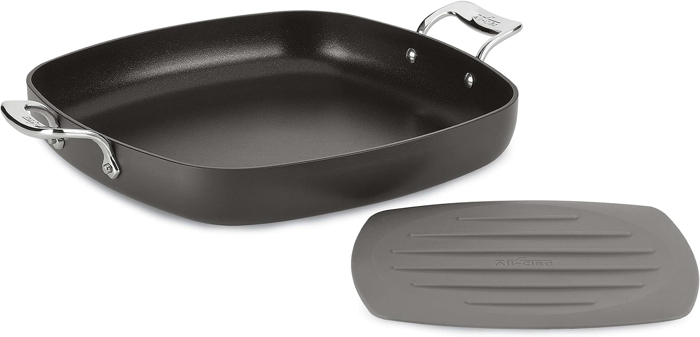 Amazon.com: All-Clad Essentials Hard Anodized Nonstick Square Pan with ...