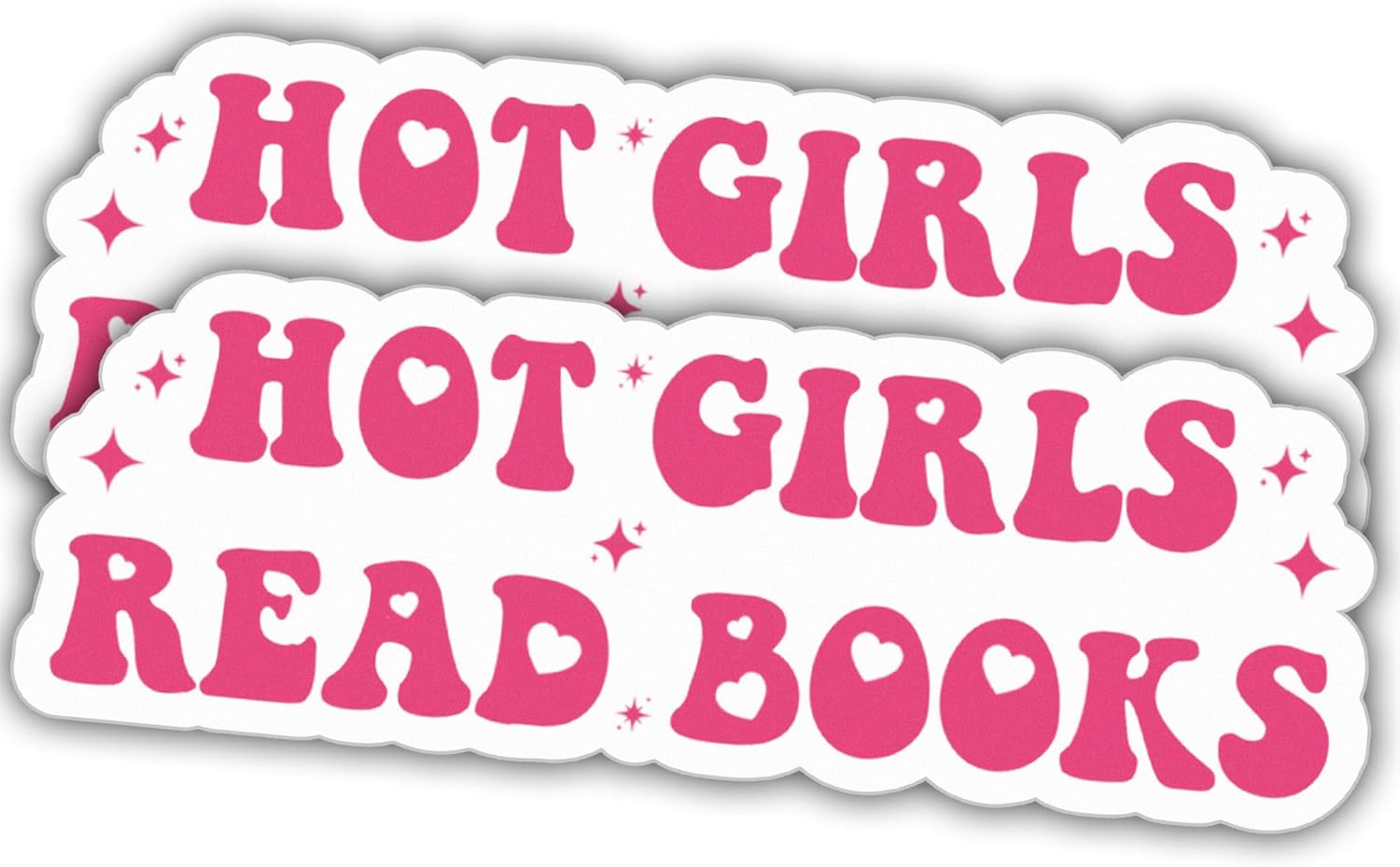 Amazon.com: (2pcs) Hot Girls Read Books Pink Vinyl Stickers, Weather ...
