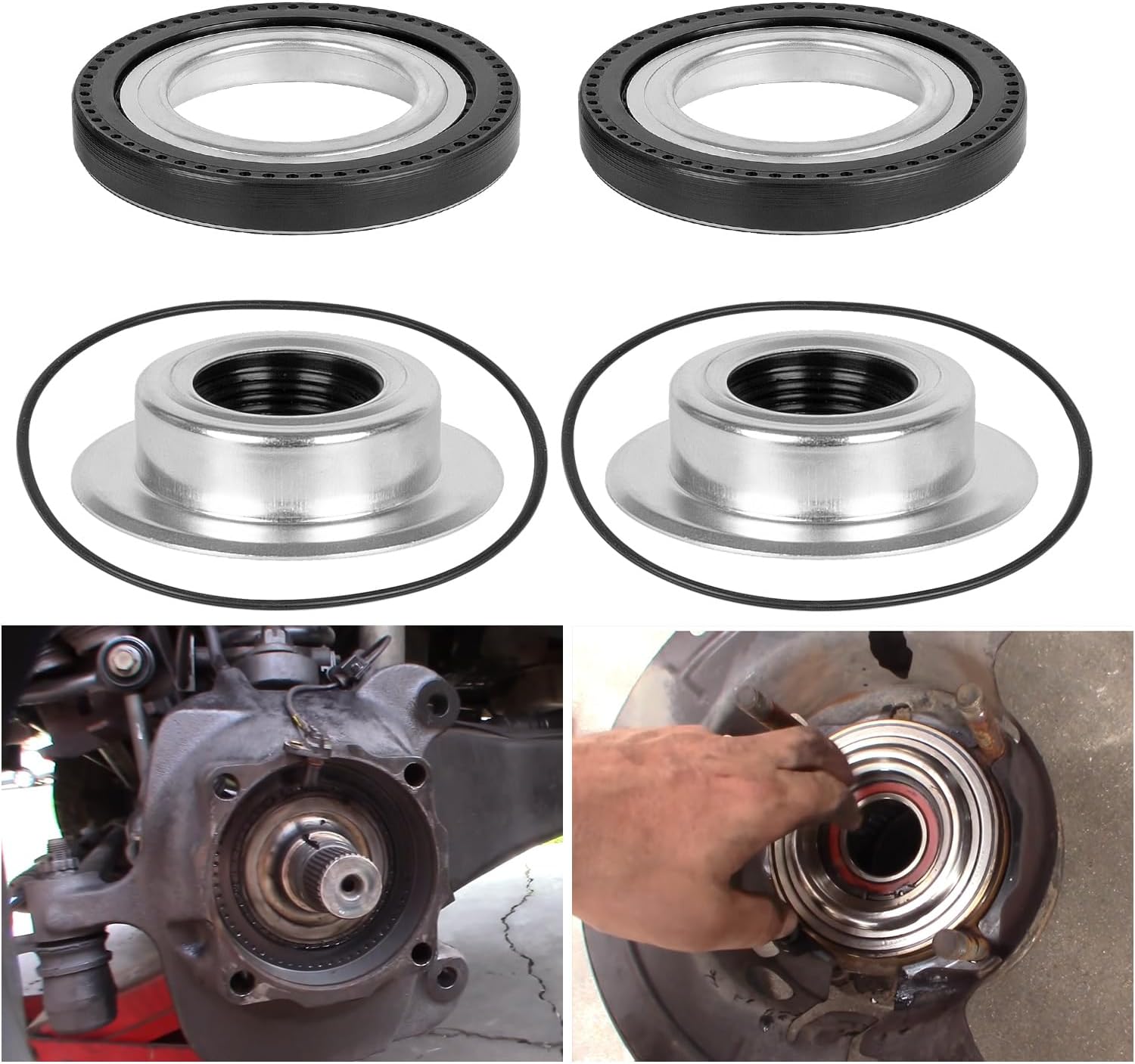 Amazon.com: Front Axle Knuckle Seal Kit Outer Shaft Tube Dust Oil Seal ...