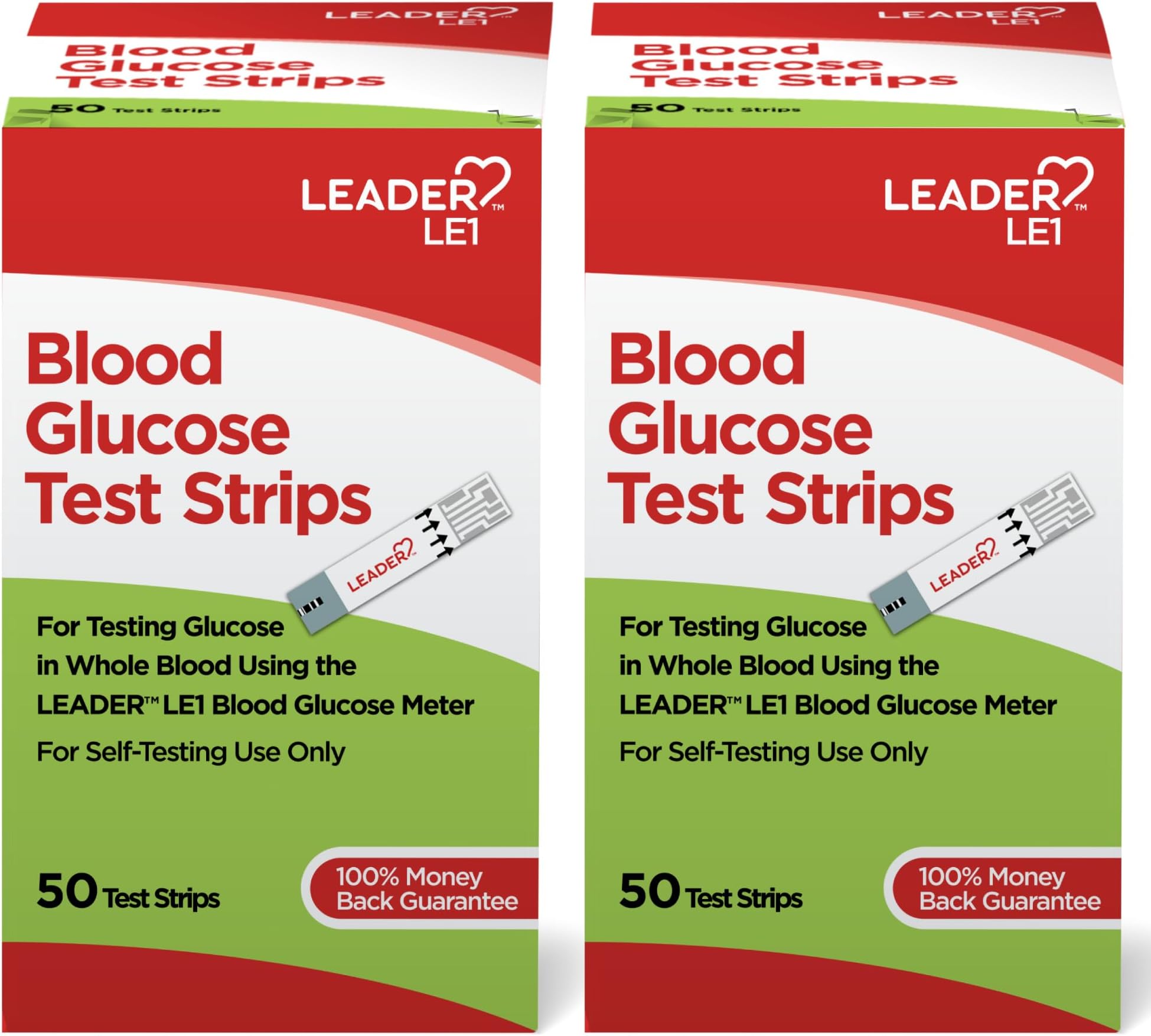 Amazon.com: LEADER Blood Glucose Test Strips for Diabetes, No-Coding ...