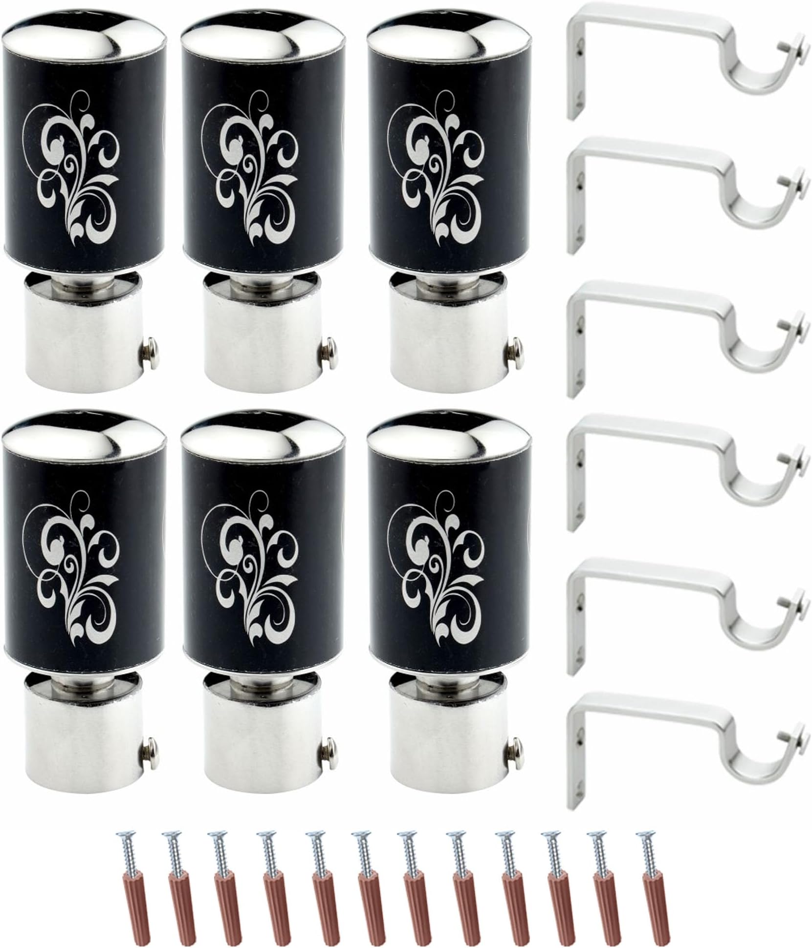 Buy Welson Stainless Steel Curtain Bracket Parda Holder with Support 1 ...