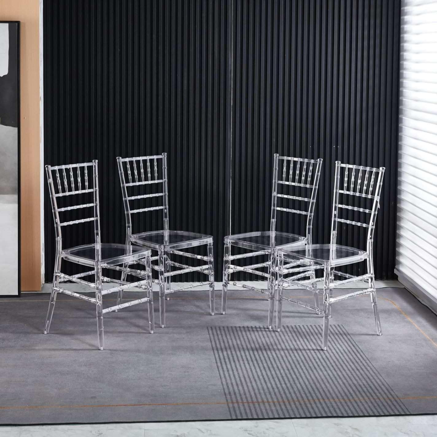 Amazon.com - FRITHJILL Clear Stacking Chiavari Chairs, Transparent ...