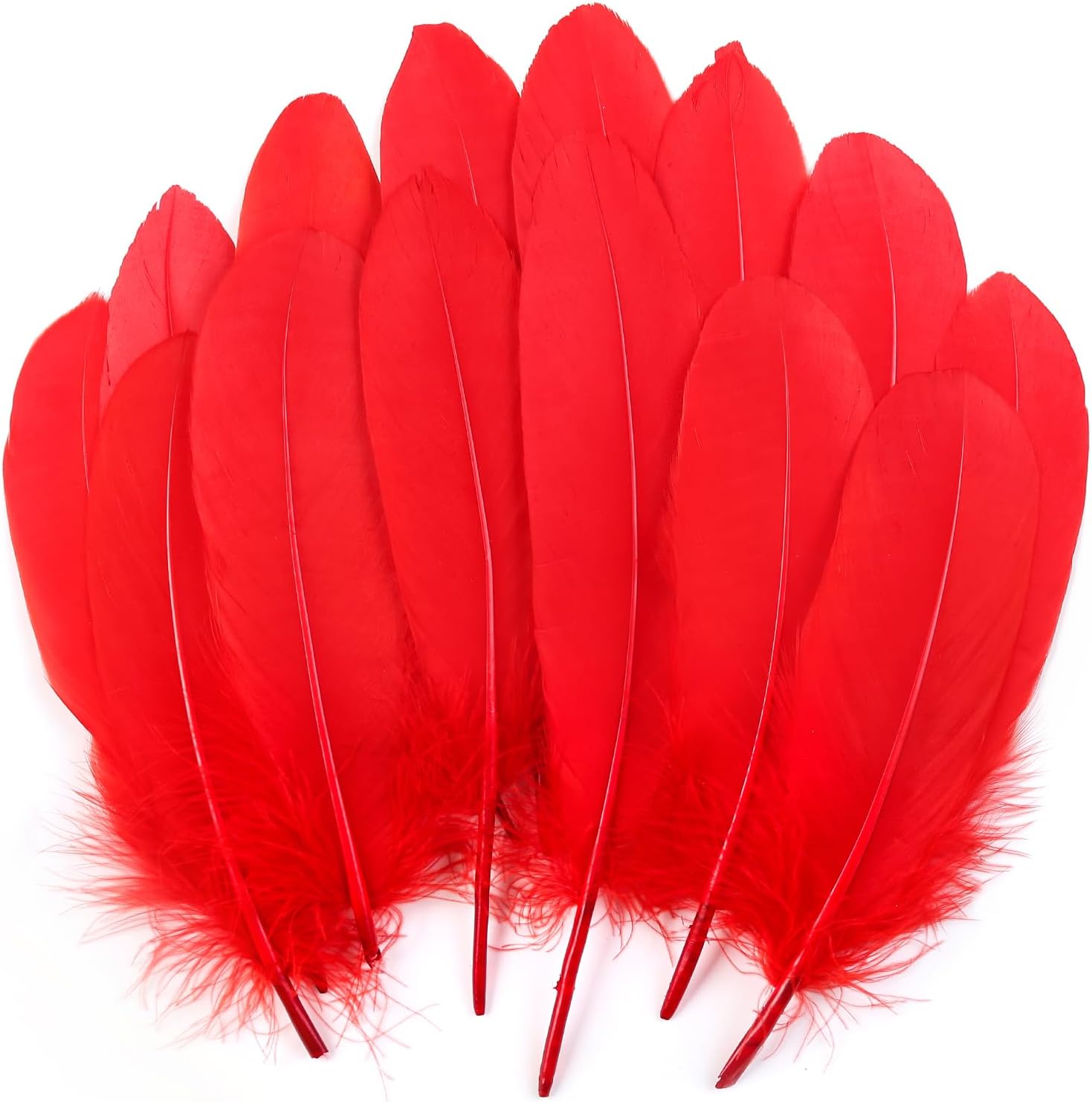Amazon.com: THARAHT 120pcs Red Goose Feathers Natural Bulk 6-8 inch 15 ...